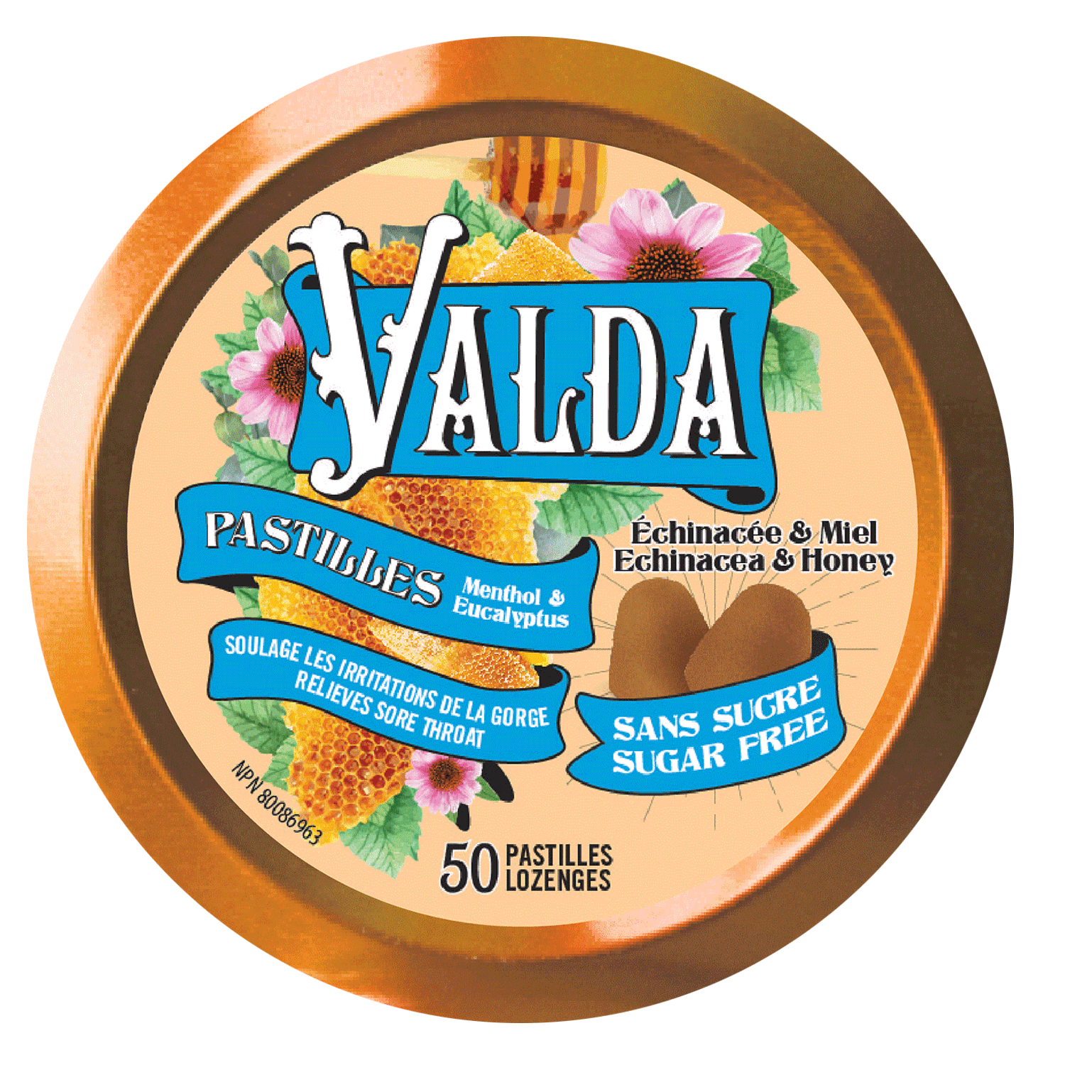 MENTHOL LOZENGES – ECHINACEA & HONEY – SUGAR FREE - Wampole