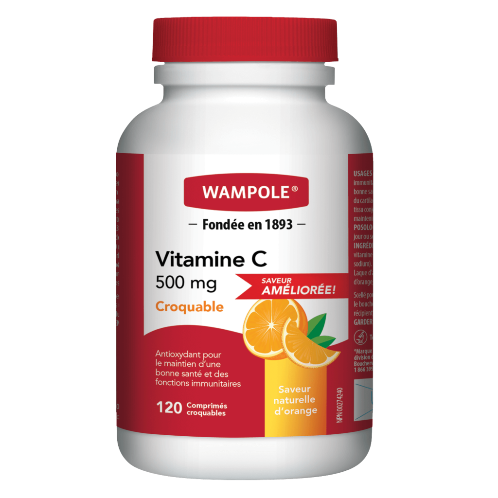 VITAMINE C 500MG CROQUABLES ORANGE - Wampole